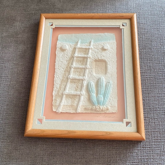 Vintage | Art | Vintage Wess Signed Framed Shadow Box Southwest Pueblo ...
